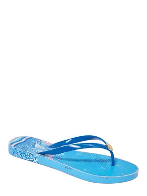 Lilly Pulitzer® Printed Flip Flops Lunar Blue A Lil Nauti Engineered Flip Flop