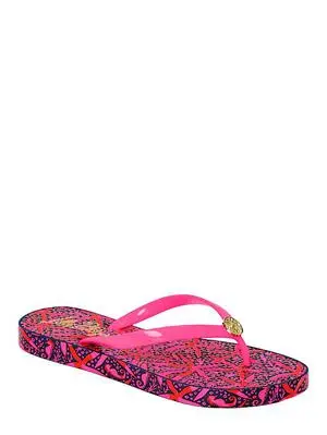 Lilly Pulitzer® Printed Flip Flops Passion Fruit Pink Star Searching Shoe