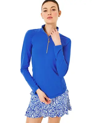 LILLY PULITZER UPF 50+ Luxletic Justine Pullover Martinique Blue