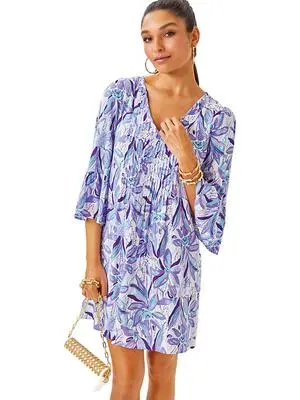 LILLY PULITZER Danika Tunic Dress Tropicalia Purple Elephant In The Bloom