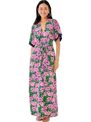 LILLY PULITZER Wisteria Fit-and-flare Maxi Dress - Low Tide Navy Florrie Engineered Knit Maxi Dress