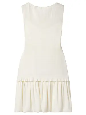 Proenza Schouler White Label Martine Convertible Plissé-crepe Mini Dress - White