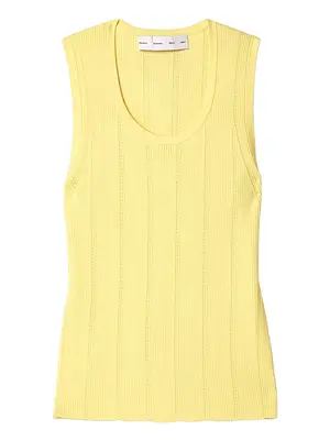 Proenza Schouler White Label Perry Ribbed Pointelle-knit Tank - Yellow