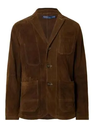 Polo Ralph Lauren Topstitched Suede Blazer - Brown