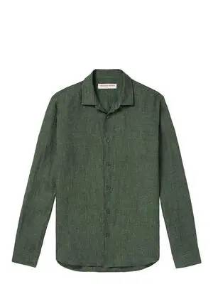Orlebar Brown Giles Linen Shirt - Green