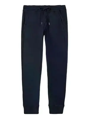 TOM FORD TOM FORD - Tapered Garment-Dyed Cotton-Jersey Sweatpants - Men - Blue 