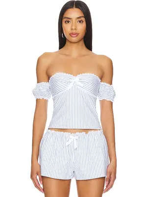 Majorelle Cynthia Top - Blue & White Stripe