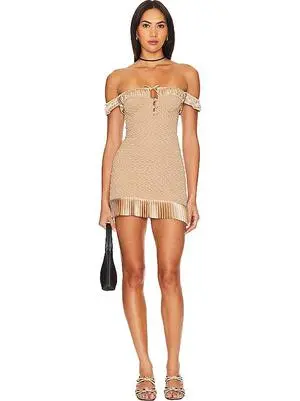 FAIT PAR FOUTCH Brielle Mini Dress - Brown Sugar