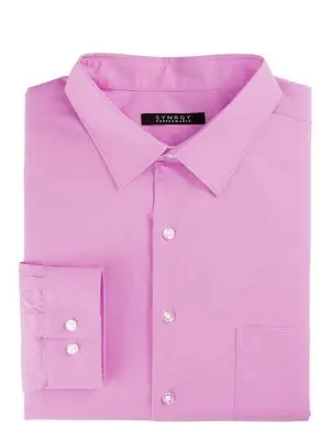 SYNRGY BY DXL Big & Tall Performance Solid Dress Shirt - Pastel Lav