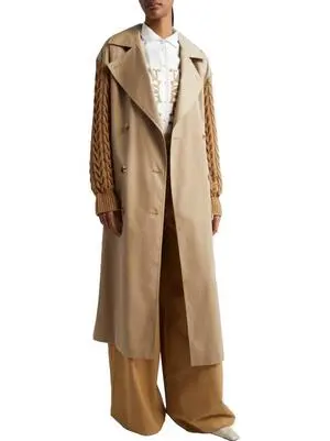 Max Mara Cicladi Mixed Media Wool-blend Coat - Camel