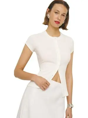 REFORMATION Raelynn Knit Top Ivory