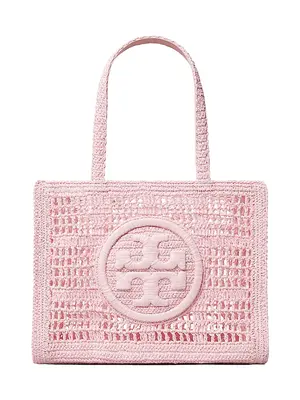 Tory Burch Tory Burch Ella Crochet Straw Tote Bag Rosette