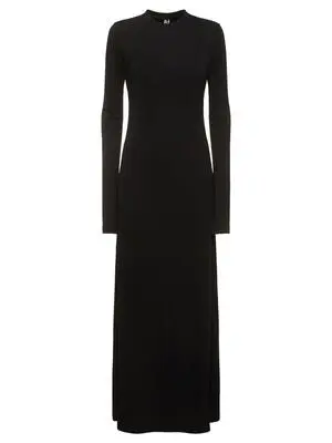 TOTEME TOTEME Oversized Tech Jersey Maxi Dress Black