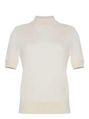 ADAM LIPPES Adam Lippes Mock-Neck Cashmere Top