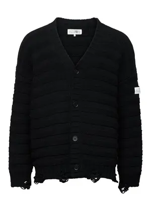 MAISON MARGIELA V-neck Knitted Cardigan - Black