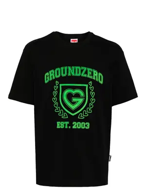 GROUND ZERO Logo-print T-shirt - Black