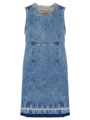 Moschino Appliquéd Denim Minidress - Blue