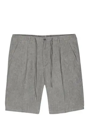 BRIGLIA 1949 Mélange-effect Linen Bermuda Shorts - Grey