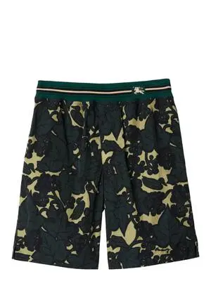 Burberry Floral-print Bermuda Shorts - Black