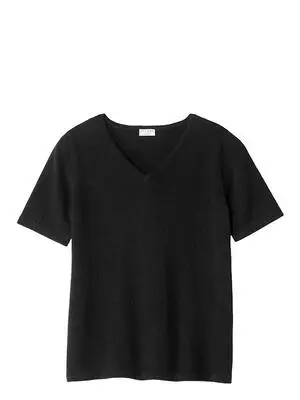 SFERRA Intimita Cashmere V-Neck Top Black