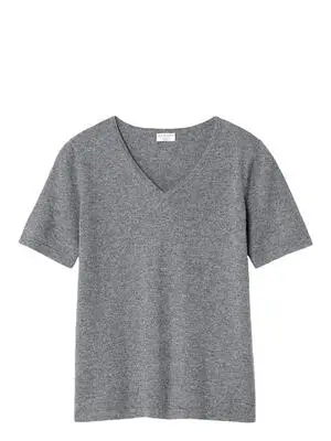 SFERRA Intimita Cashmere V-Neck Top Grey