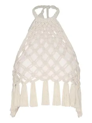 ANDRES OTALORA A-mar Handmade Macrame Top - Ivory