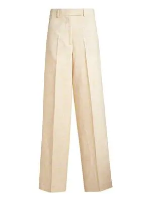 Etro Linen-blend Wide-leg Pants - Tan