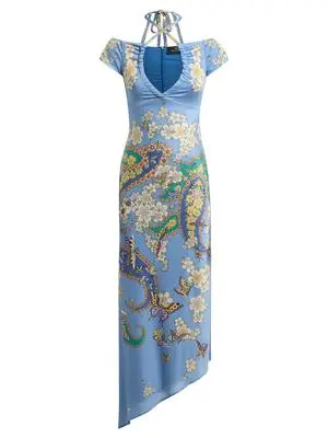 Etro Off-the-shoulder Printed Midi Dress - Blue