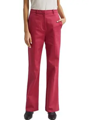Emporio Armani Cotton-blend Flare Pants - Solid Dark Red