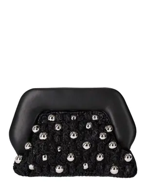 THEMOIRE Themoirè Gea Straw Beaded Clutch