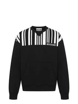 Moschino Barcode-print Cotton Sweatshirt - Black