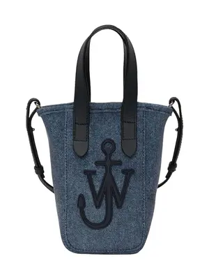 JW Anderson Jw Anderson Mini Denim-Effect Belt Tote Bag Blue