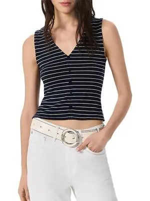 Rag & Bone Knit Striped Vest Top - Navy Multi