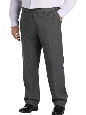OAK HILL BY DXL Houndstooth Suit Pants - Grey