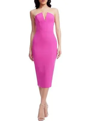 Dress The Population Dress The Population Perla Strapless Dress Bright Fuchsia