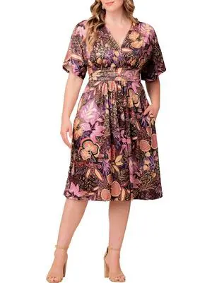 KIYONNA Gia Floral Midi Dress - Autumn Wonderland