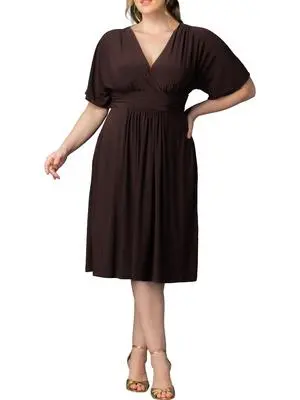 KIYONNA Gia Floral Midi Dress - Chocolate