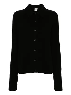 TOTEME Shirt-collar Cashmere Cardigan - Black