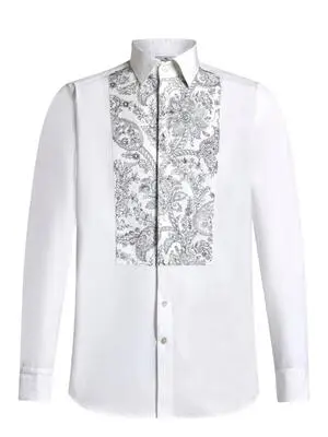 Etro Floral-embroidered Long-sleeve Shirt - White