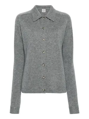 TOTEME Straight-collar Cashmere Shirt - Grey