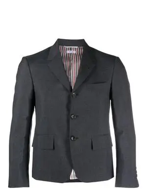 Thom Browne Single-breasted Wool Blend Blazer - Grey