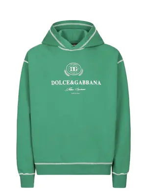 Dolce & Gabbana Logo-print Cotton Hoodie - Green