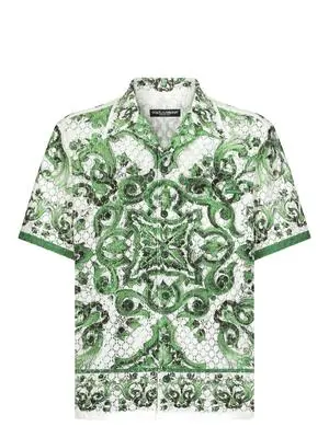 Dolce & Gabbana Majolica-print Crochet Shirt - Green