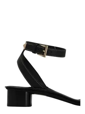 Prada 35mm Triangle-logo Leather Sandals - Black