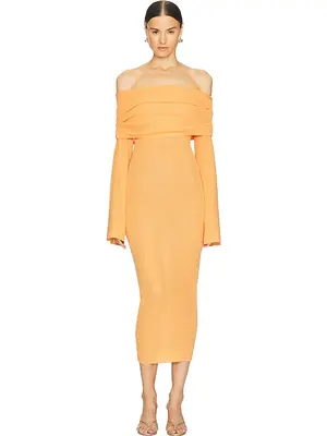 SEROYA Tallulah Midi Dress - Papaya