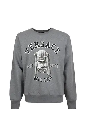 Versace Cotton Crewneck Sweatshirt - Gray