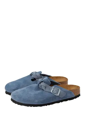 BIRKENSTOCK Birkenstock Boston Braided Suede Clogs Blue