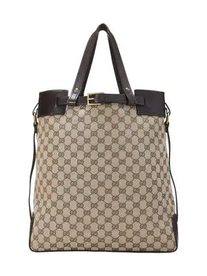 Gucci Original Gg Canvas Buckle Tote - Beige