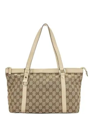 Gucci Original Gg Canvas Abbey Zip Tote Bag - White