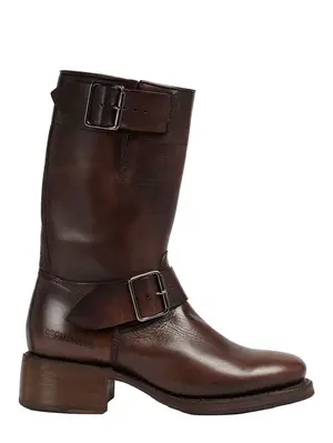 Dsquared2 Logo-debossed Leather Boots - Brown